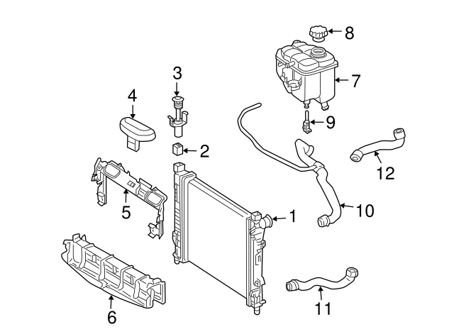 203-505-27-30 - Radiator Support Baffle 2002-2005 Mercedes-Benz ...