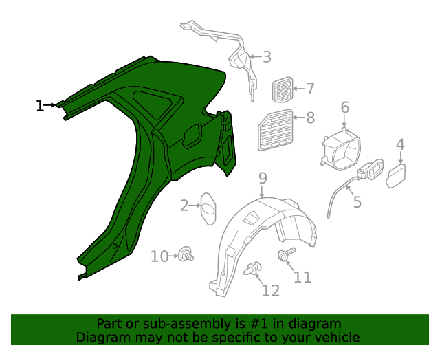 Genuine OEM Ford Part - Panel Body Side Rear FA1Z-5827841-A | Genuine ...