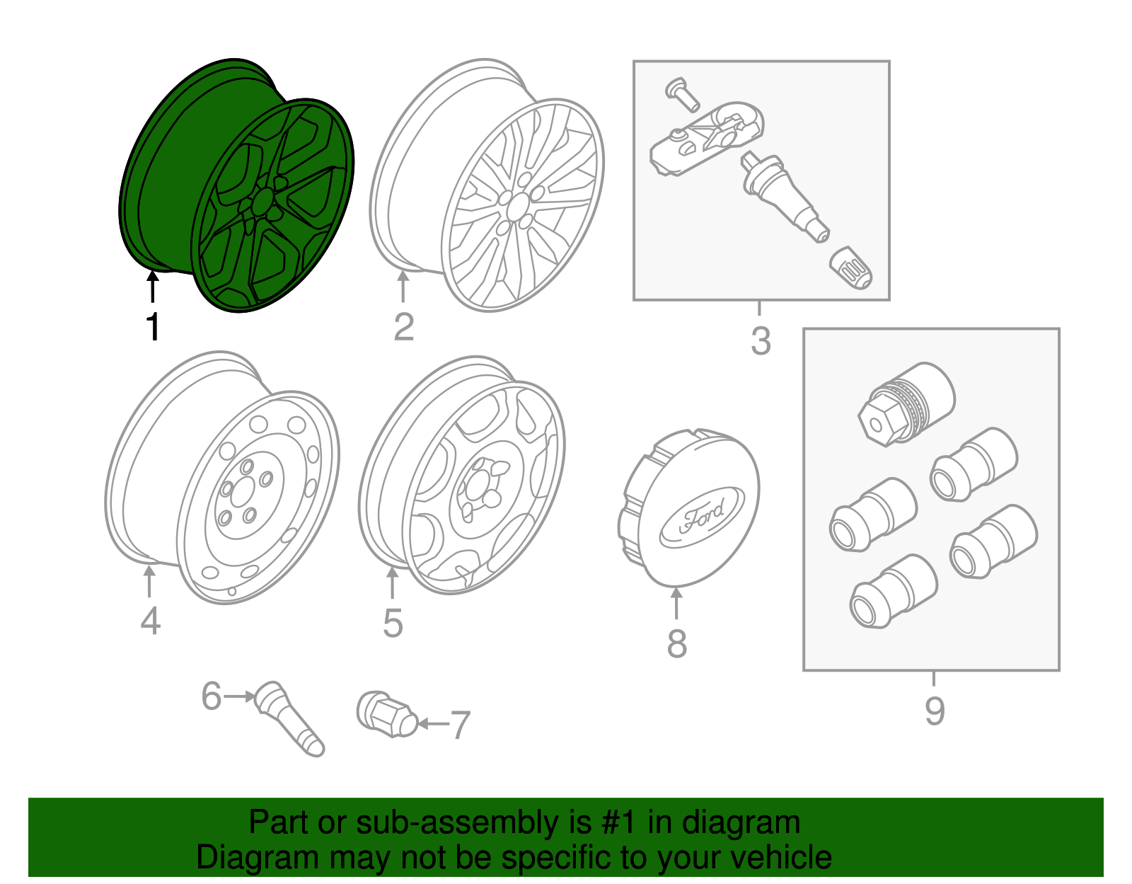 Genuine OEM Ford Part - Wheel, Alloy BT4Z-1007-B | Genuine OEM Ford ...