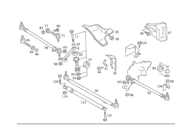 124-460-08-05 - Drag Link 1958-1993 Mercedes-Benz | Mercedes-Benz USA Parts