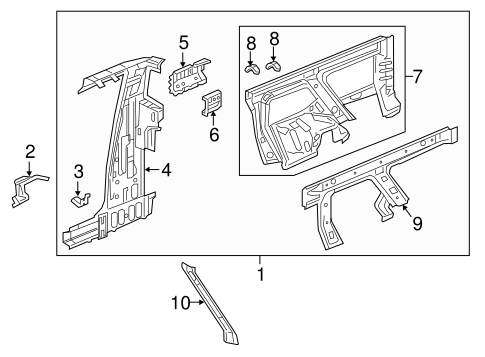 Inner Structure for 2019 Honda Ridgeline | Honda Automotive Parts
