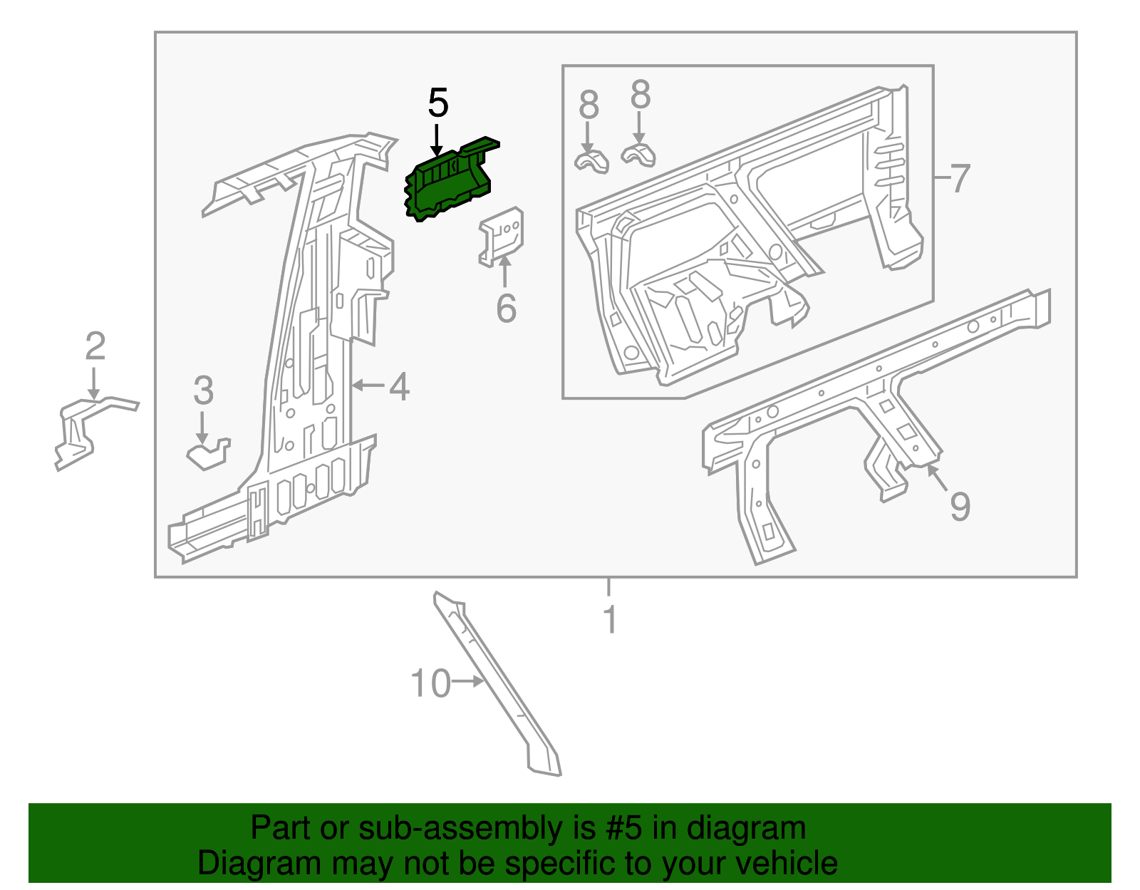 64315-T6Z-A00ZZ - 2017-2025 Honda Ridgeline - Reinforcement R Quarter ...