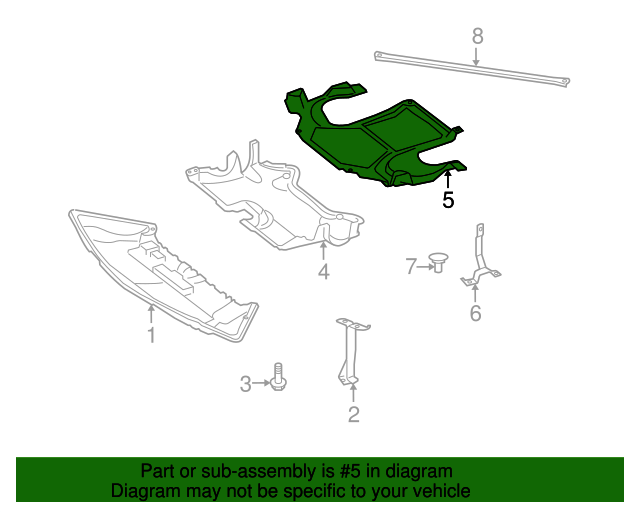 204-524-33-30 - Radiator Support Splash Shield For 2008-2018 Mercedes ...