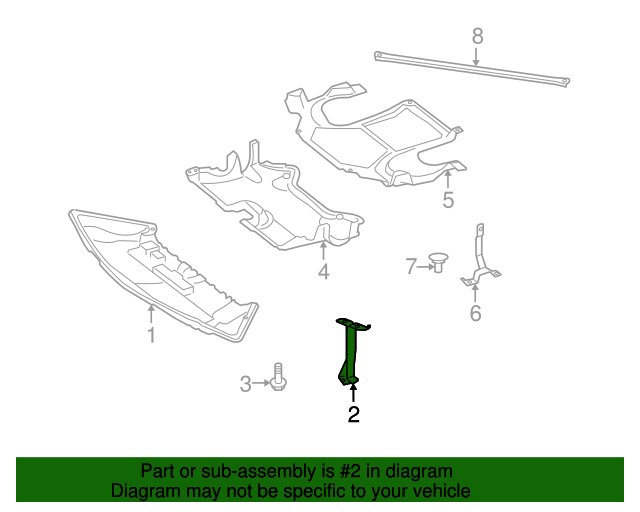 204-524-12-40 - Radiator Support Splash Shield Bracket 2008-2011 ...