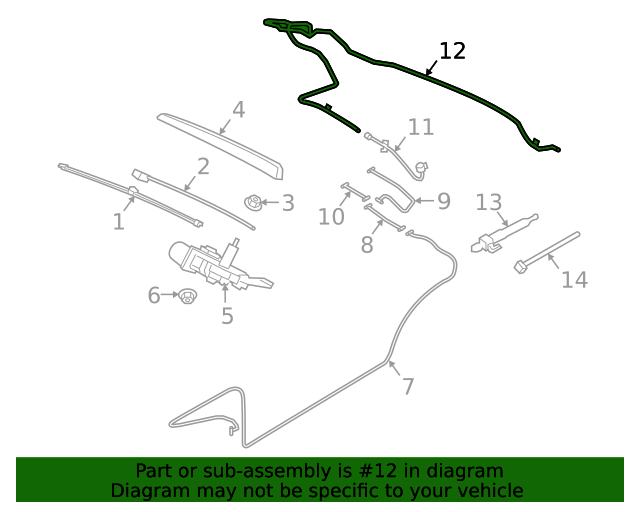 2019-2024 Porsche Cayenne Liftgate Washer Hose 9Y0-827-861-B ...