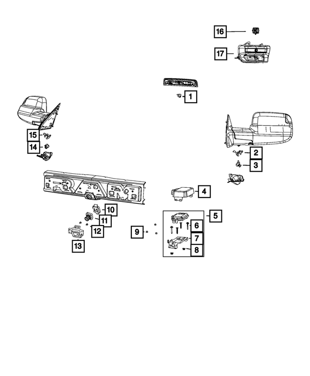 2019-2024 Ram Camera Bracket, Left 68460977AA | Mopar Estores