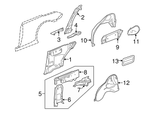 15916902 - Passenger Side Body Side Inner Panel Extension 2006-2009 ...