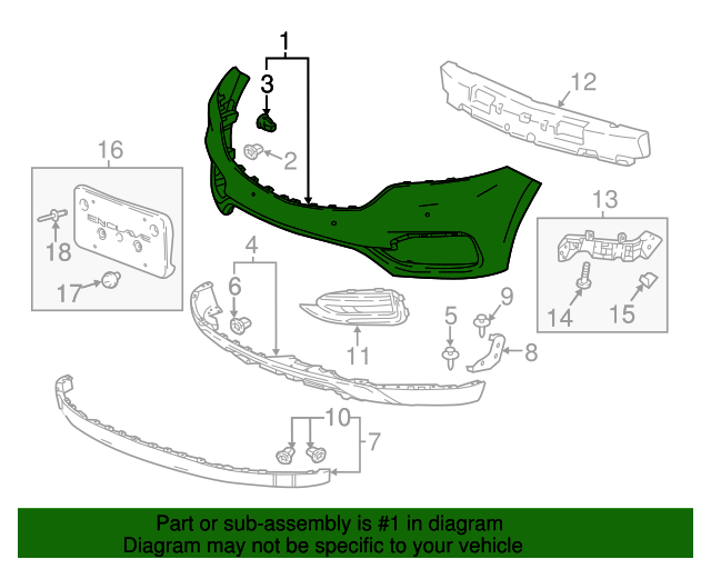 2018-2021 Buick Enclave Front Upper Bumper Cover 84462570 GM ...