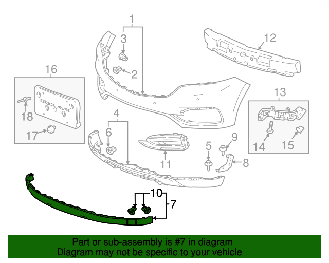 2018-2021 Buick Enclave Front Bumper Fascia Air Deflector 84462565 GM ...