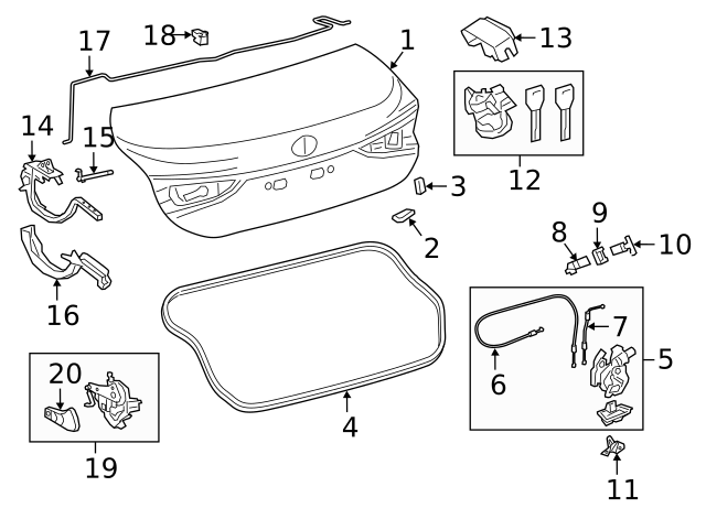 64531-33360 - Trunk Torque Rod 2019-2022 Lexus | AutoNationParts.com