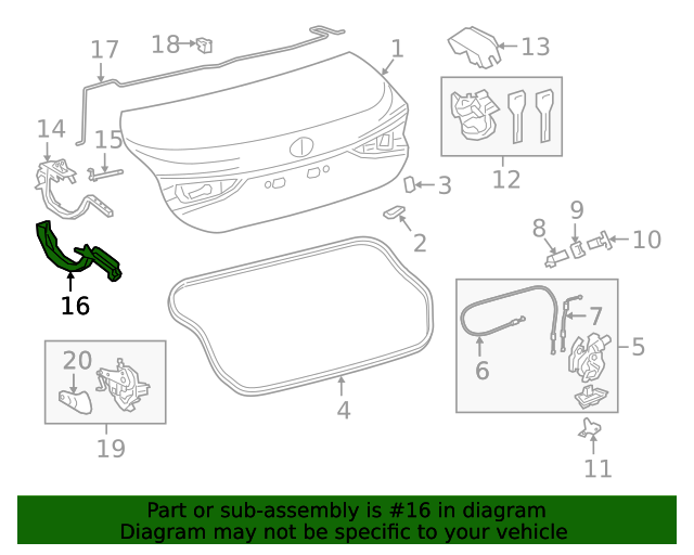 2019-2023 Lexus Hinge Cover 64572-06011 | OEM Parts Online