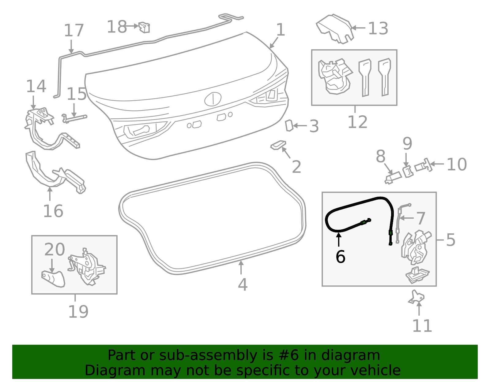 2019-2025 Lexus | Deck Lid Release Cable | 64607-06380 | Express Lexus ...