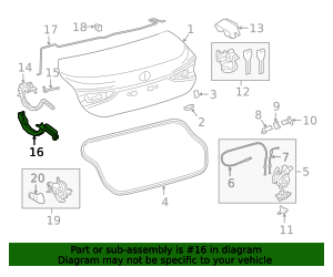 64571-06191 - Deck Lid Hinge Cap 2019-2024 Lexus | AutoNationParts.com