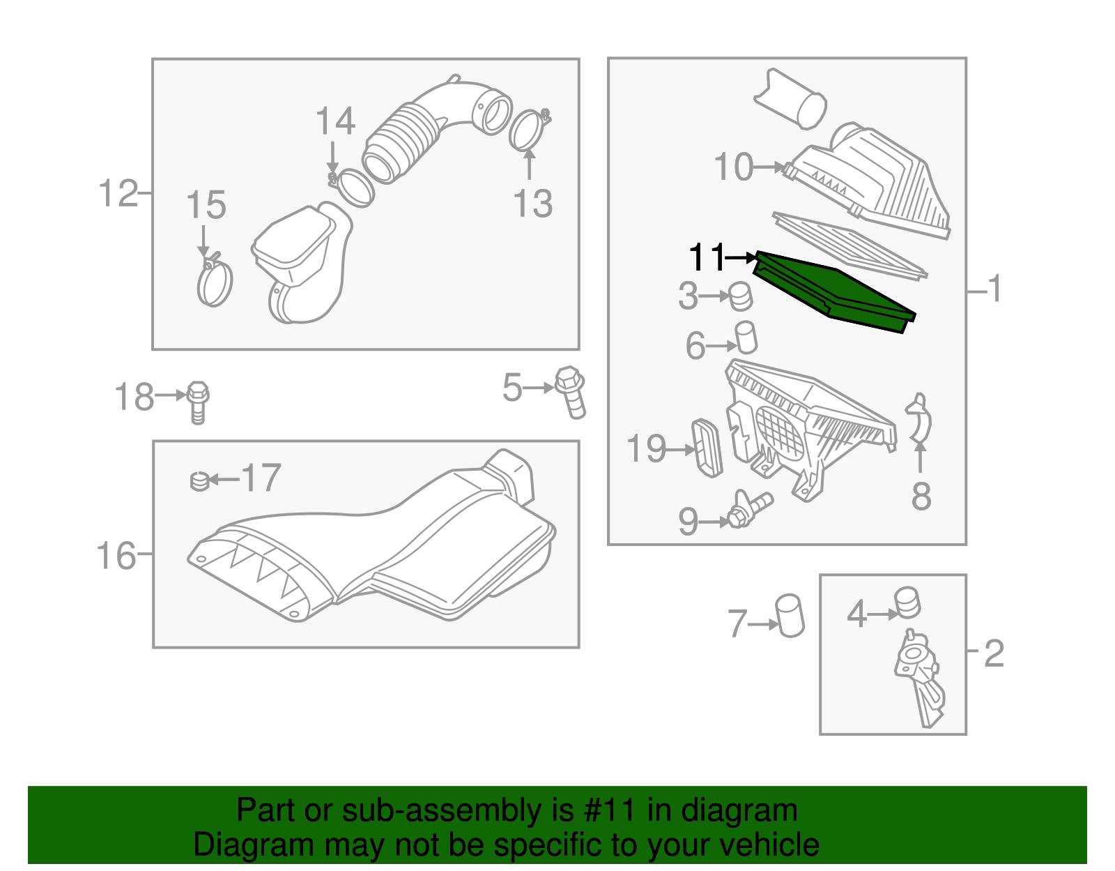 2011-2016 Kia Air Filter 28113-3S100 | Retail Performance Auto Parts