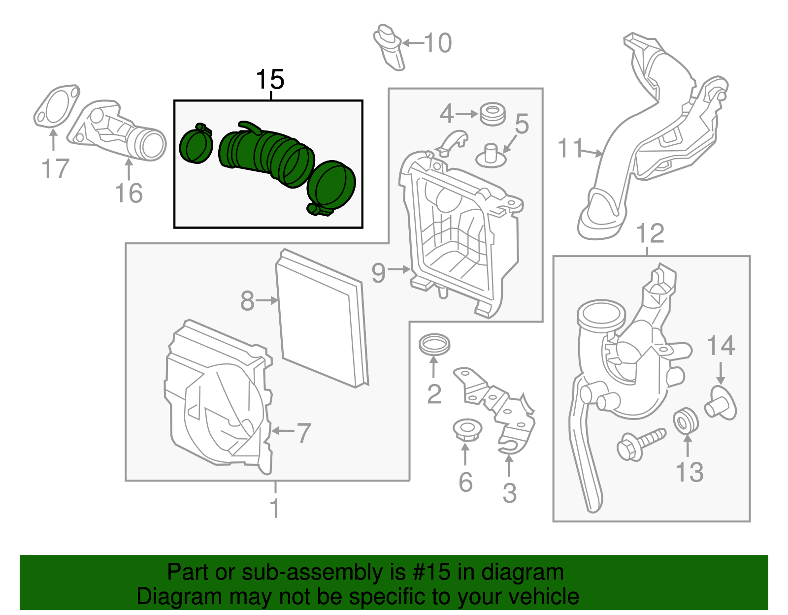2015-2019 Nissan Air Inlet Duct 16576-3YM0B | CMA's Colonial Nissan