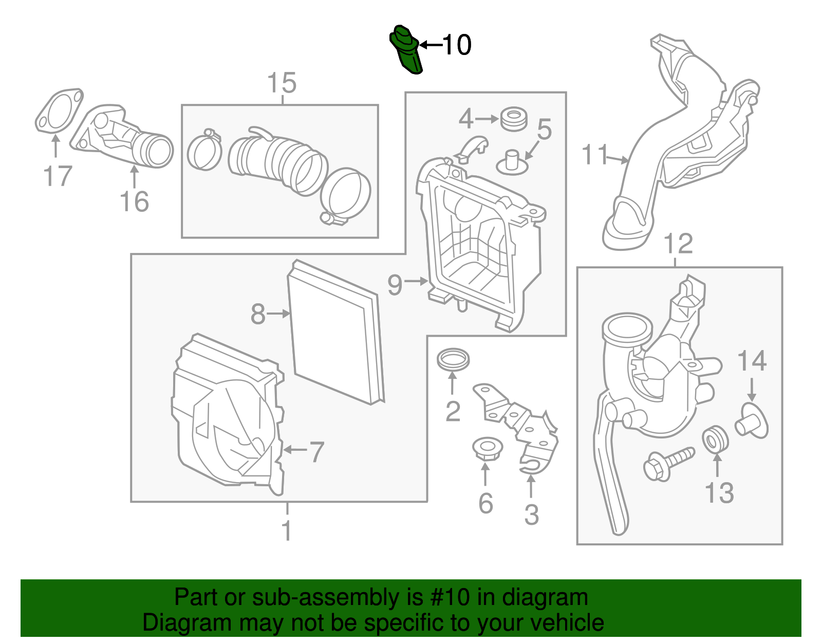 2011-2017 Nissan Juke Mass Air Flow Sensor 22680-1MB0A | Nissan Parts ...