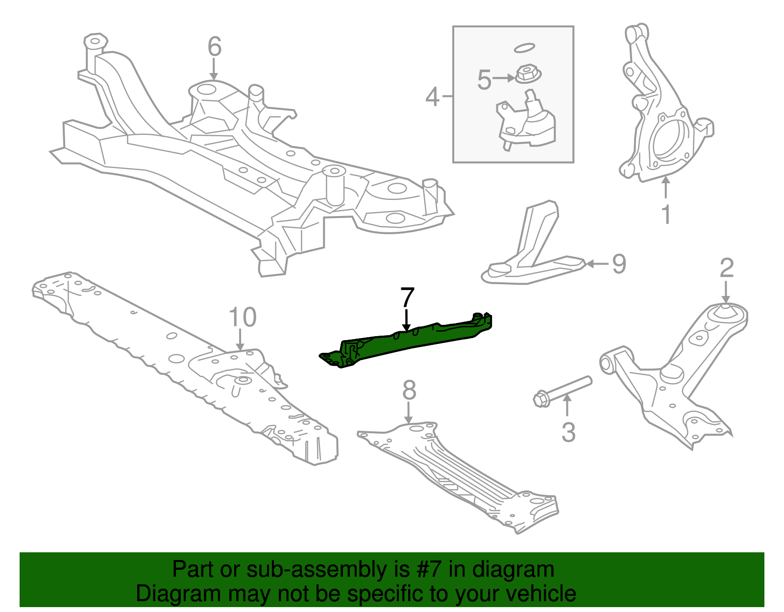 51108-0R030 - Suspension Cross-Member Reinforcement - 2013-2018 Toyota ...