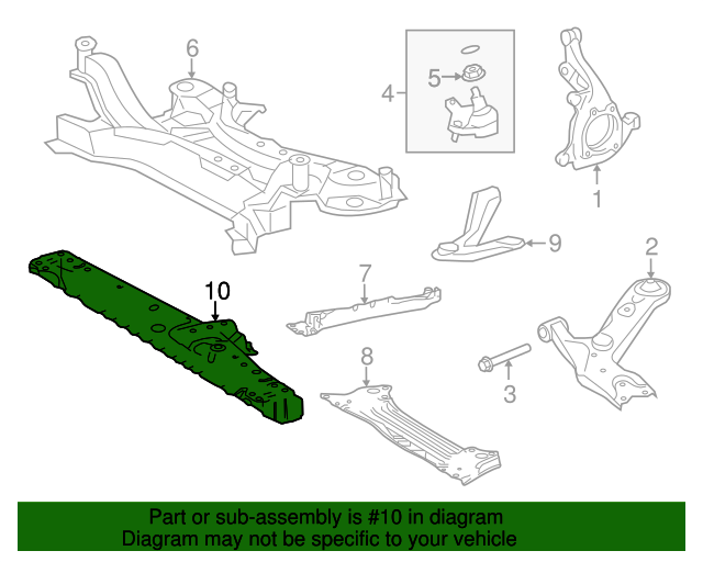 57104-42070 - Suspension Subframe Crossmember 2013-2018 Toyota RAV4 ...