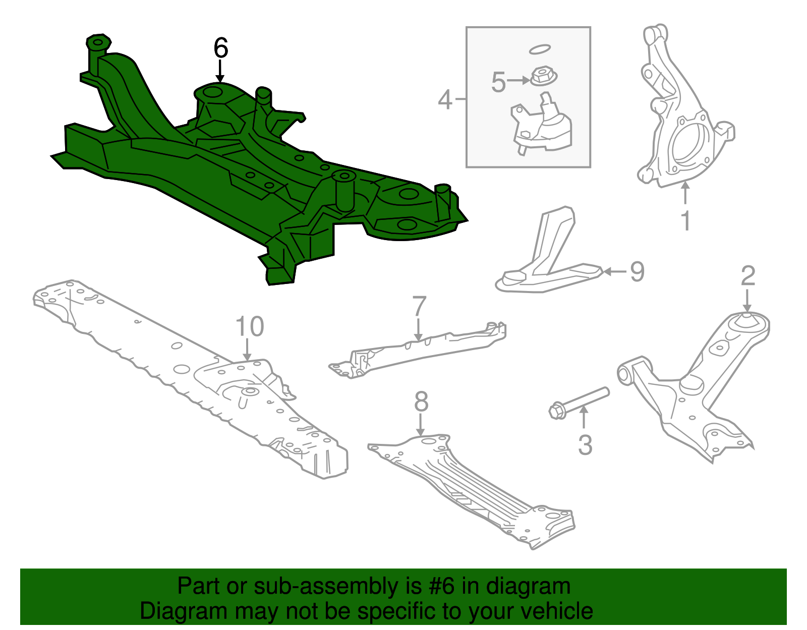 Genuine Toyota Suspension Sub-Frame Cross-Member part# 51201-78010 for ...