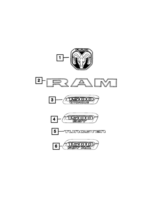 2025 Ram 1500 Ram 1500 Nameplate, Right 68633252AA | My Mopar Parts