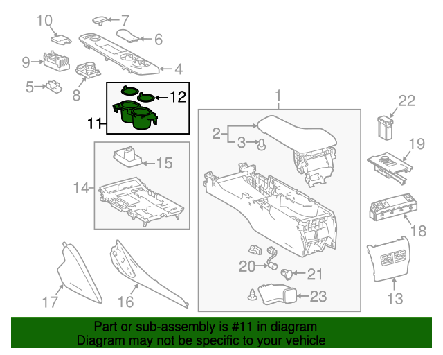 55620-53220 - Console Cup Holder 2021-2023 Lexus | AutoNationParts.com