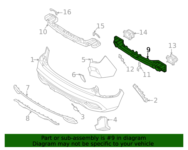 86631-Q5000 - Impact Bar 2021-2023 Kia Seltos | Kia.Parts Store