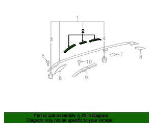 000-842-11-97 - Roof Rail Pad 2016-2020 Mercedes-Benz Metris | Mercedes ...