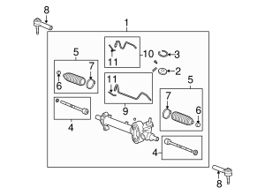 2007-2014 GM Hydraulic Rack and Pinion Steering Gear Assembly with ...