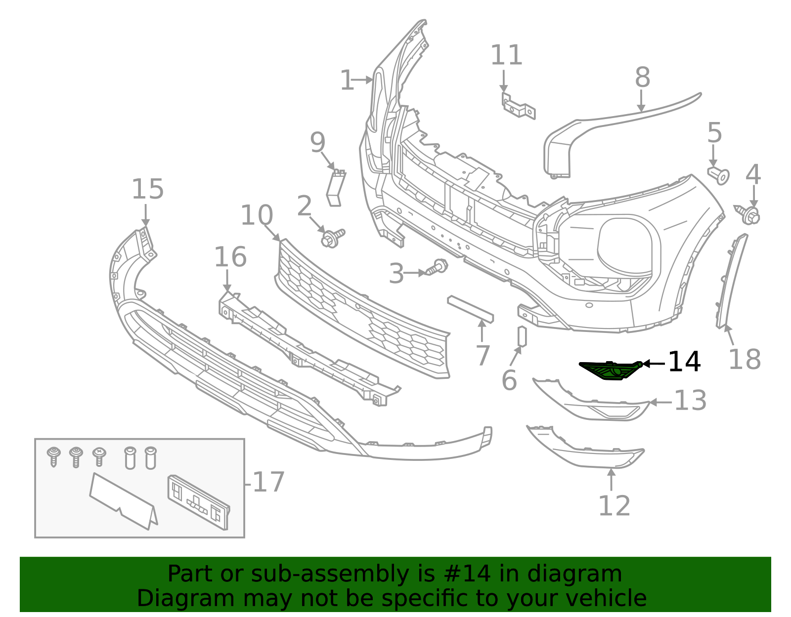 2022-2024 Mitsubishi Fog Lamp Bezel 6400J965HA | Mitsubishi Parts Warehouse