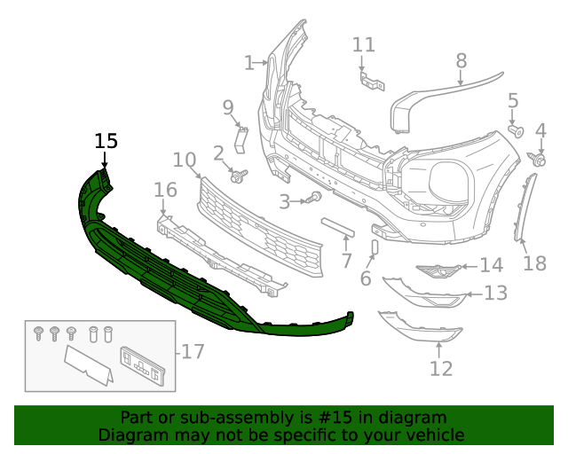 6400J890XA - Lower Grille 2022-2024 Mitsubishi | Mitsubishi Direct Parts