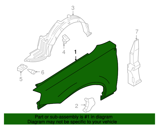 2002-2006 Nissan Altima Fender - Passenger Side (RH) 63112-8J030 ...