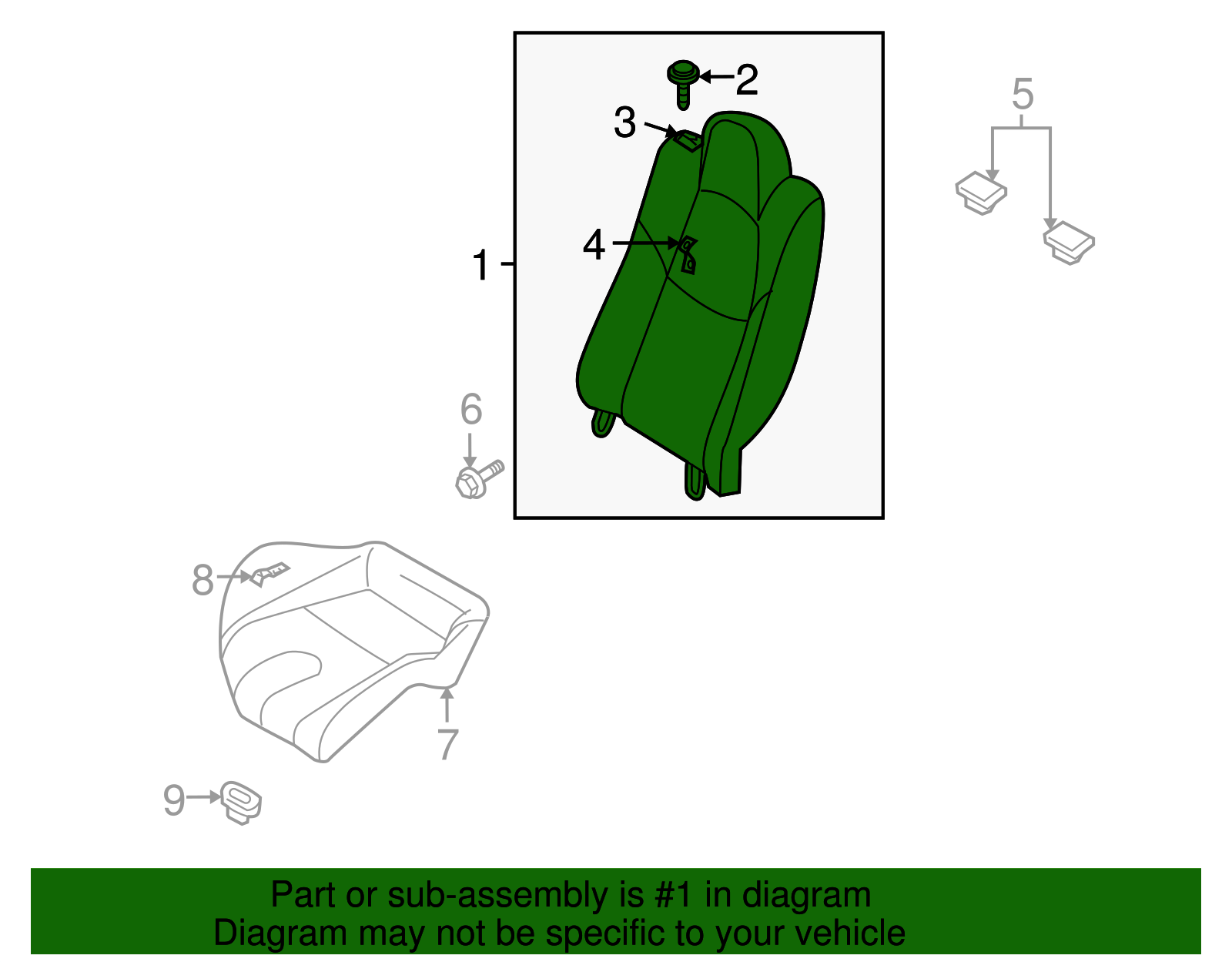 F153-57-400C-23 - Seat Back Assembly 2004-2005 Mazda RX-8 | Florida ...