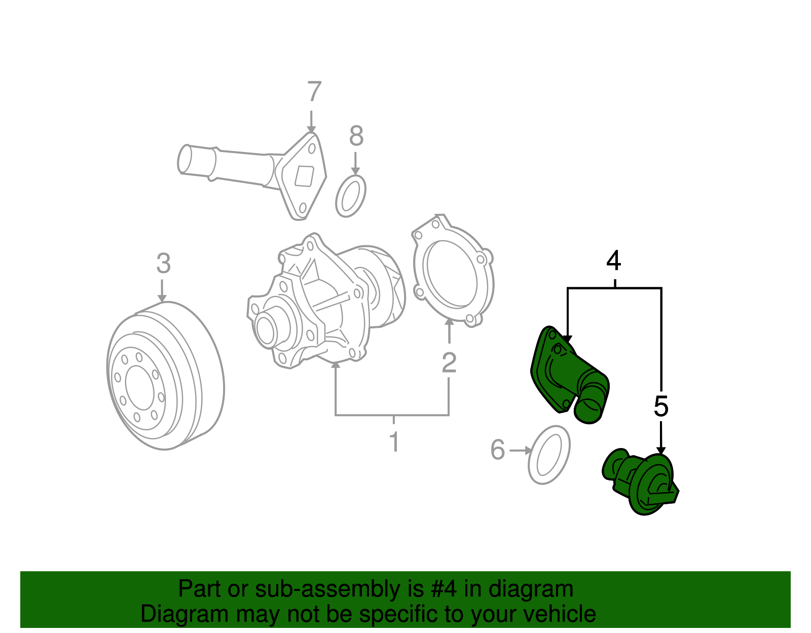 2004-2012 GM Engine Coolant Thermostat and Housing Assembly 12622316 GM ...