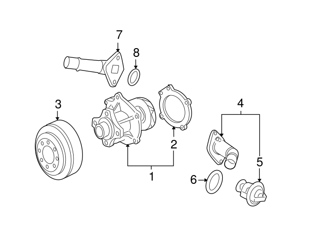 12622316 - Engine Coolant Thermostat and Housing Assembly 2004-2012 GM ...