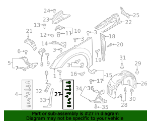 2016-2023 Audi Wheelhouse Liner Mount Kit 8S0-098-629 | OEM Parts Online