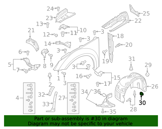 Genuine Audi WHT-000-713 | Fender Liner Retainer Nut | FREE Shipping on ...