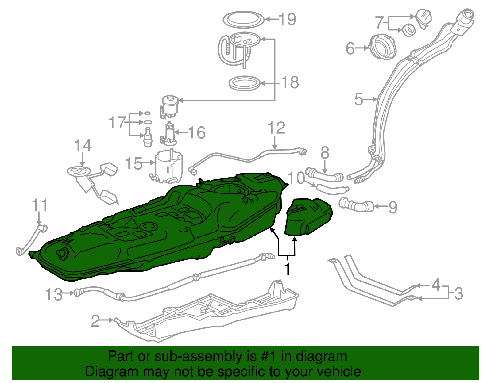 Genuine Toyota Fuel Tank part# 77001-42400 for 2013-2018 Toyota RAV4 ...