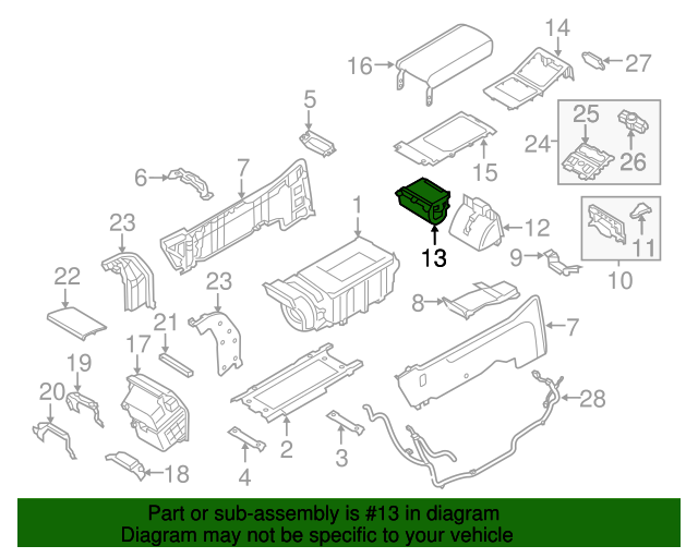 Hyundai - 84670-3N600-RW3 - Cup Holder - 2011-2013 Hyundai Equus | OEM ...