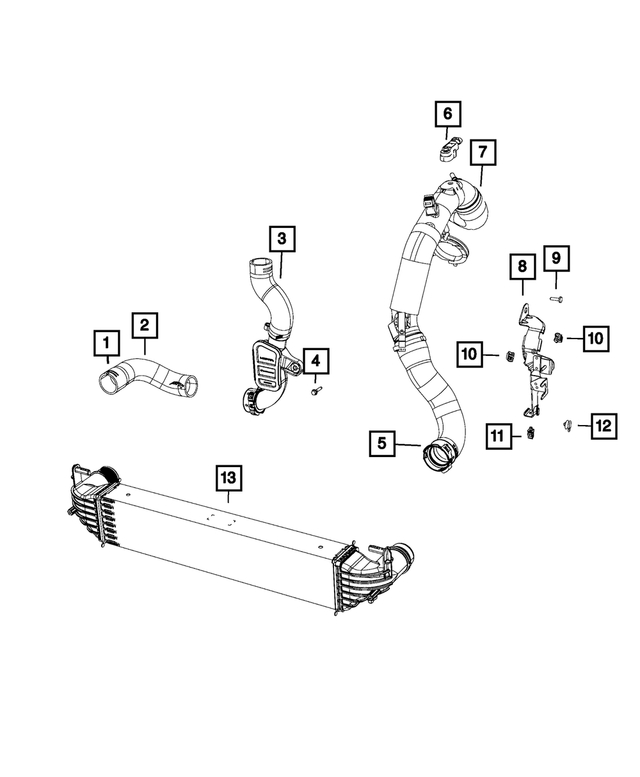 2015-2018 Mopar Inter-Cooler Inlet Hose 68256166AA | Mopar Factory Parts