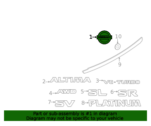 84890-9HF0A - Emblem 2023-2024 Nissan Altima | Nissan Parts ...