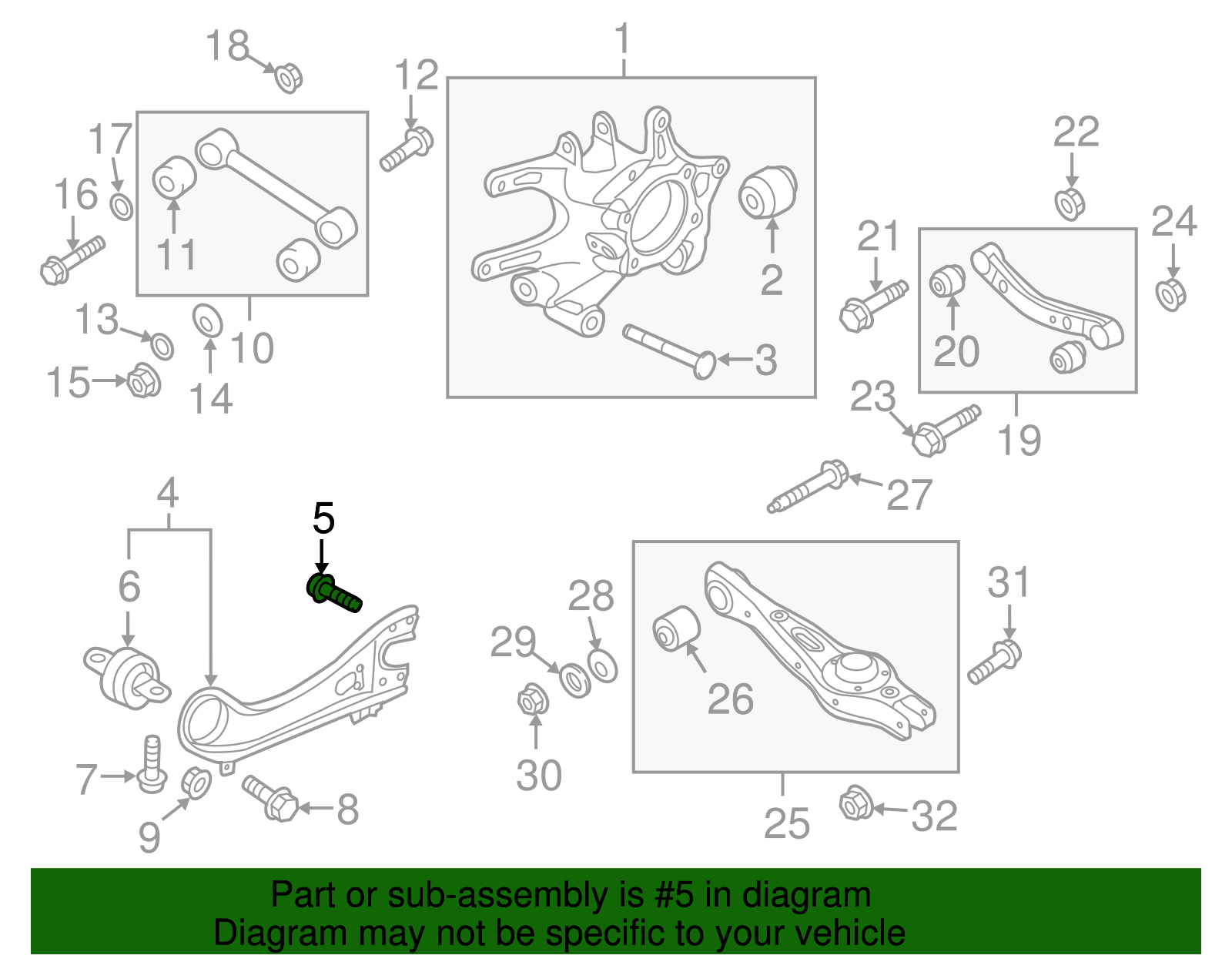 52712-A6000 - High-Quality Suspension Trailing Arm Bolt for 2014-2019 ...