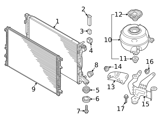 4M0-145-804-AA - Auxiliary Radiator 2017-2023 Audi | AutoNationParts.com