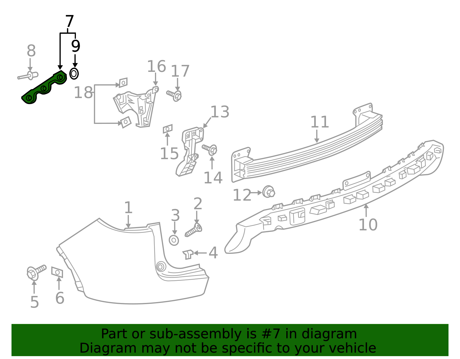 2019-2025 Chevrolet Blazer Passenger Side Rear Bumper Fascia Guide ...