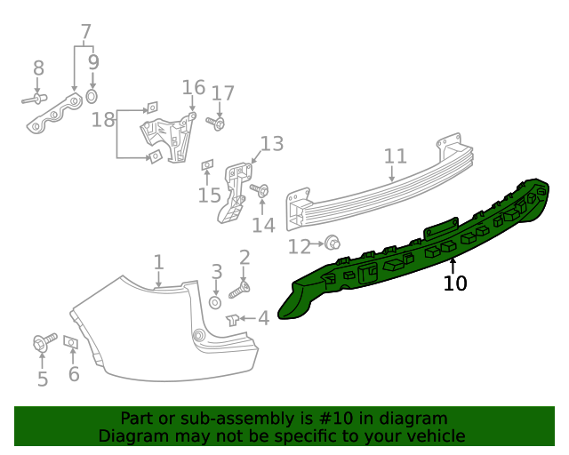 84807450 - Rear Bumper Fascia Energy Absorber - 2019-2022 Chevrolet ...