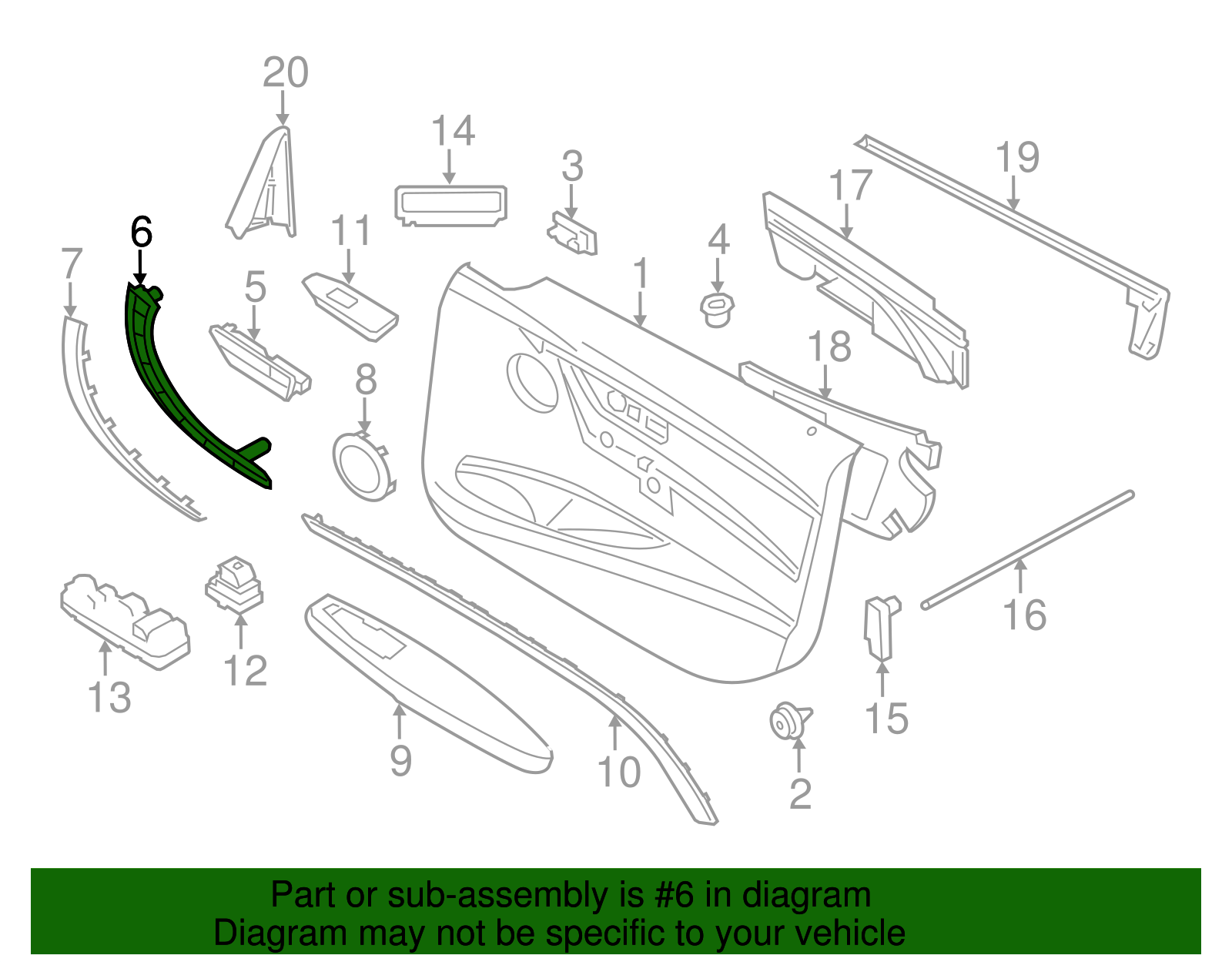 51417279312 - 2012-2020 BMW Pull Handle, lower (51-41-7-279-312) | BMW ...