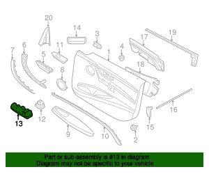 61319362126 - 2014-2021 BMW Window Lifter Switch Driver 613010 (61-31-9 ...