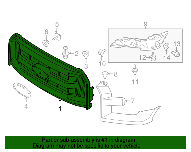 FL3Z-8200-DA - Grille 2015-2017 Ford F-150 | Ford OEM Parts Direct