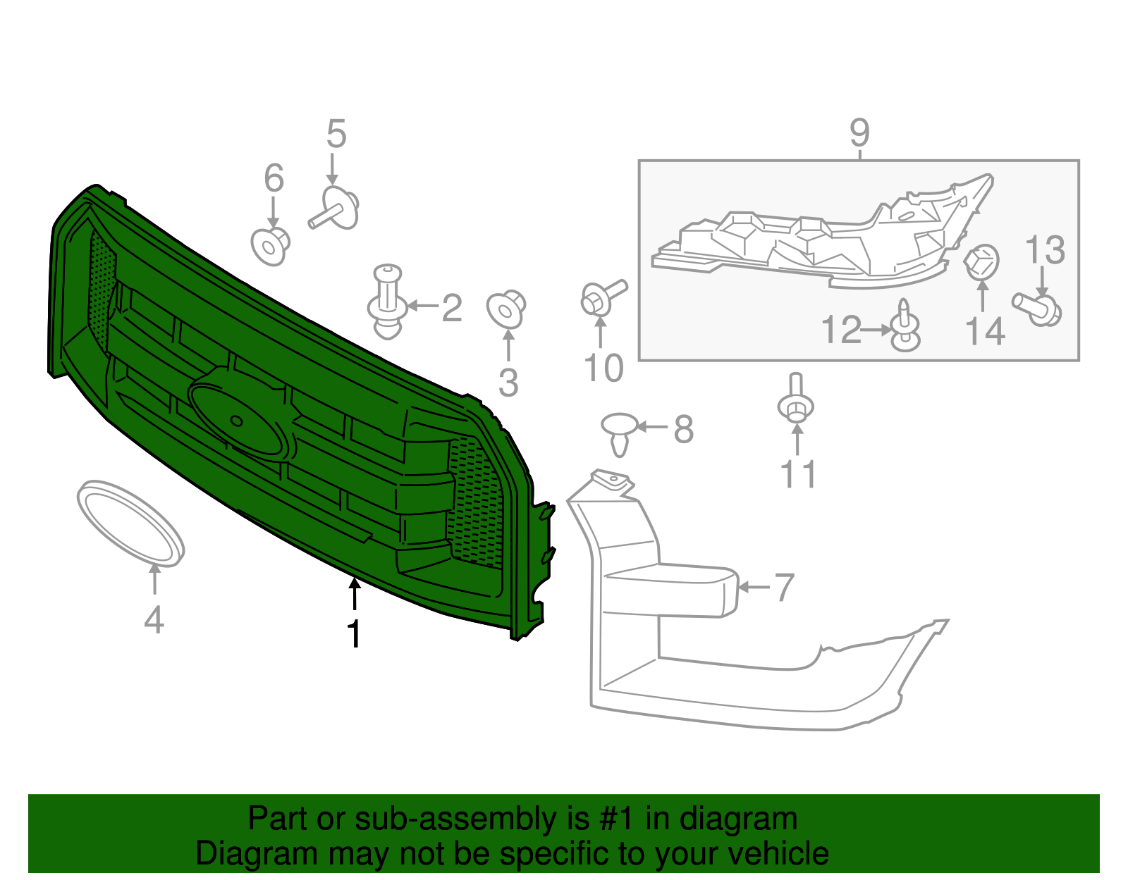 FL3Z-8200-AA - Grille 2015-2017 Ford F-150 | Ford Parts Direct