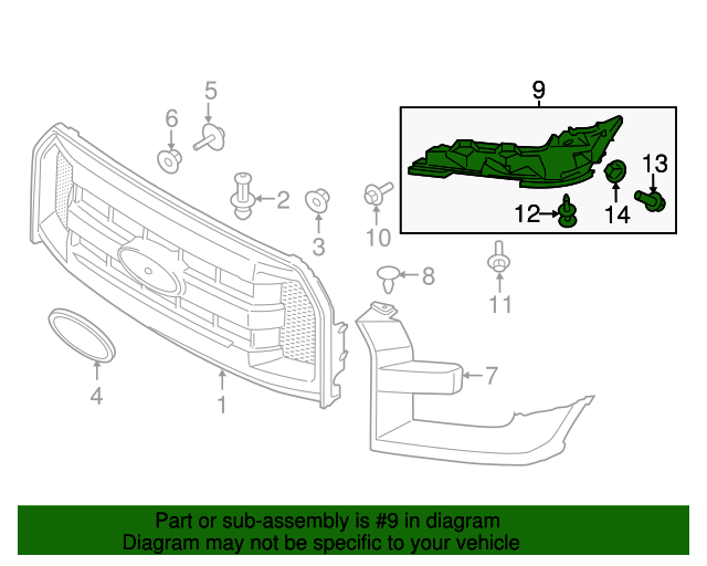 2015-2017 Ford F-150 Trim Support FL3Z-17C947-G | Ford Parts Catalog