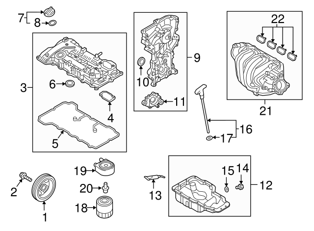 2016-2021 Hyundai Damper Pulley Bolt 23127-2E000 | Conicelli Hyundai